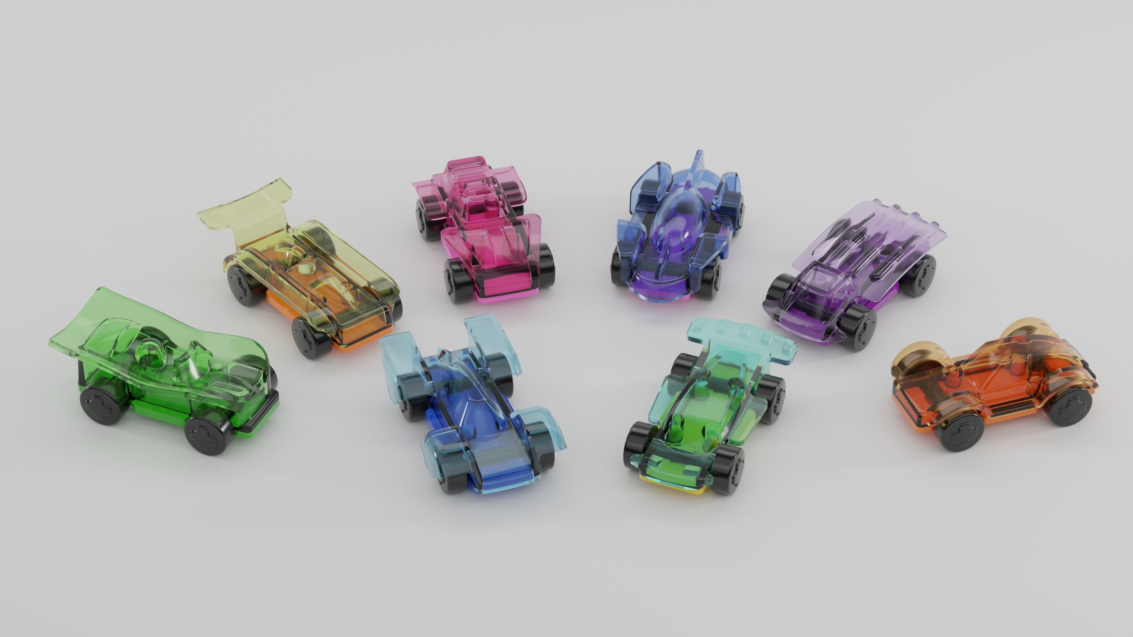 Plastic Toy Cars 3D model rigged | CGTrader