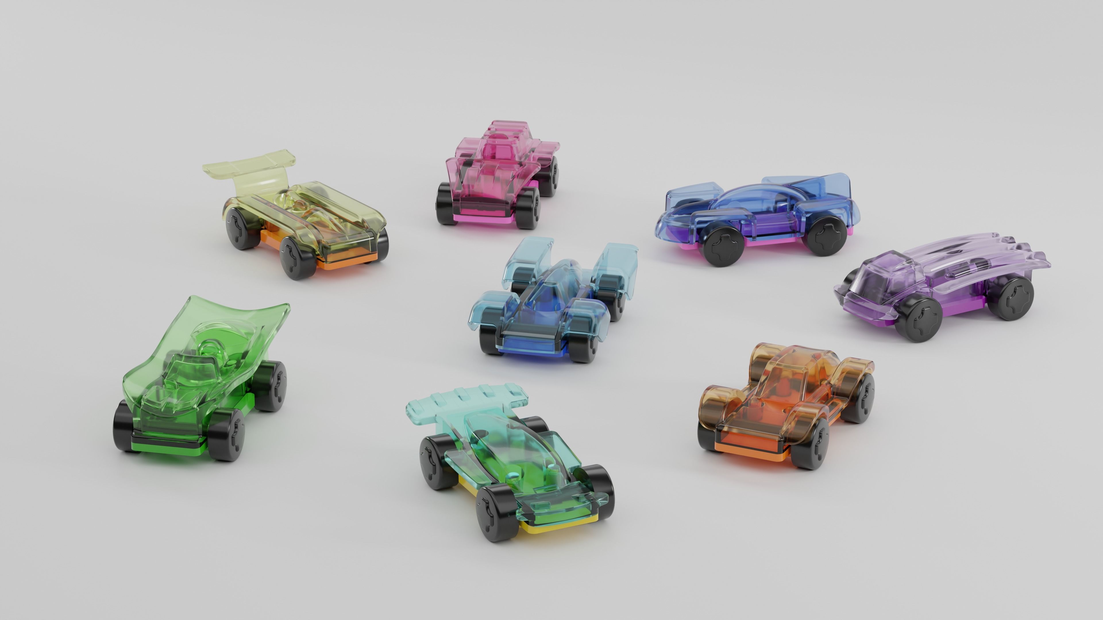 Plastic Toy Cars 3D model rigged | CGTrader