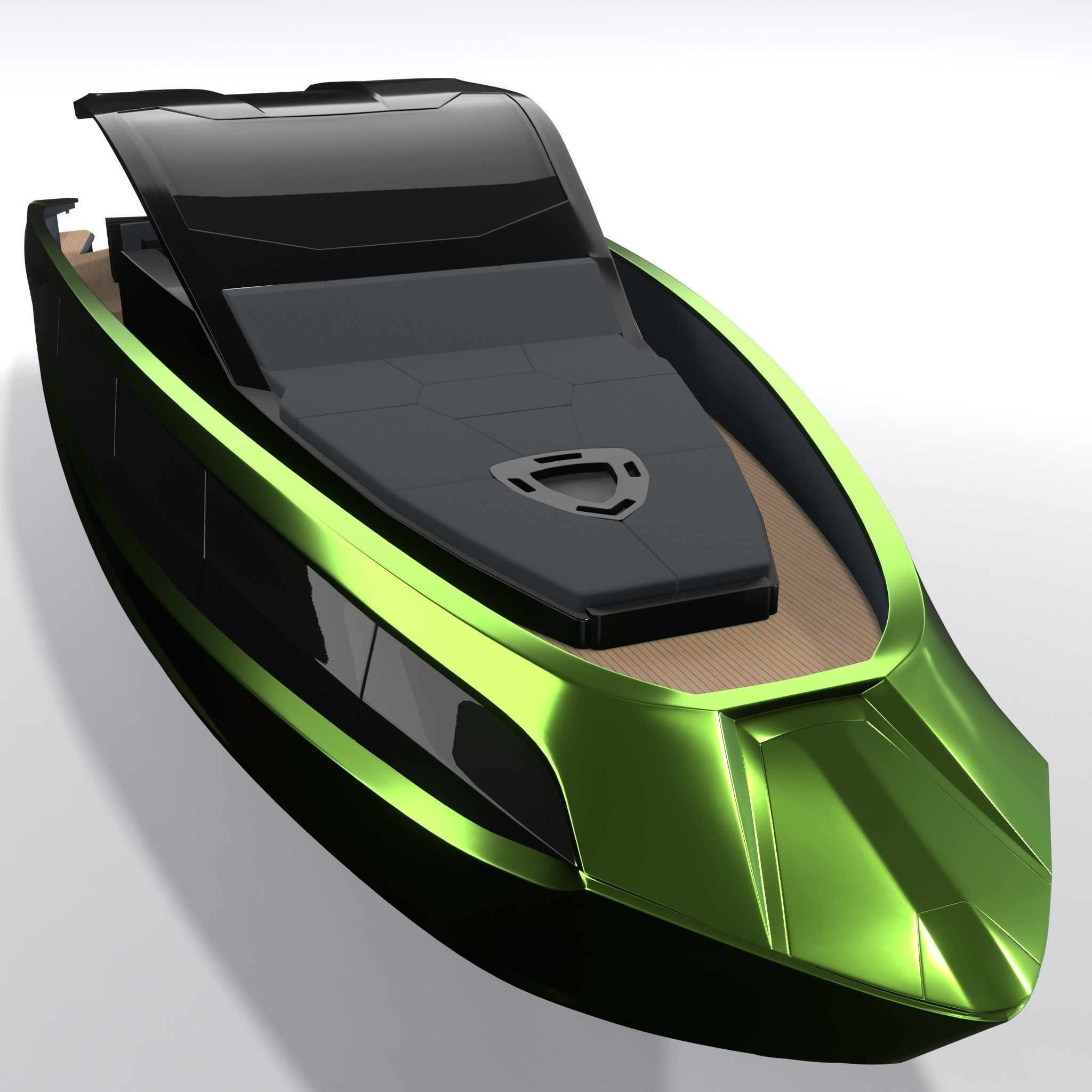 Tecnomar 63 motor yacht speedboat GREEN 3D model | CGTrader