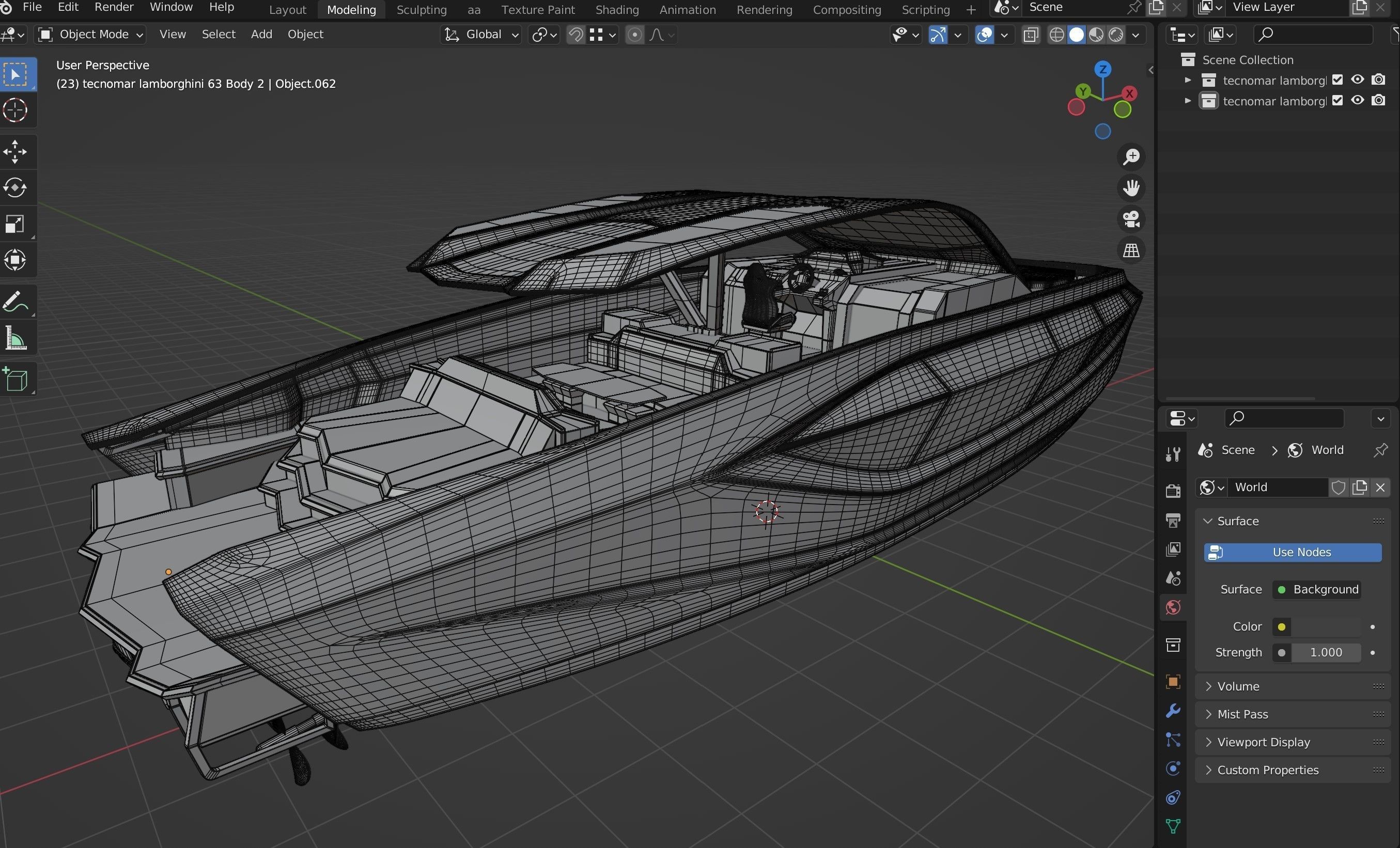 Tecnomar 63 motor yacht speedboat GREEN 3D model | CGTrader