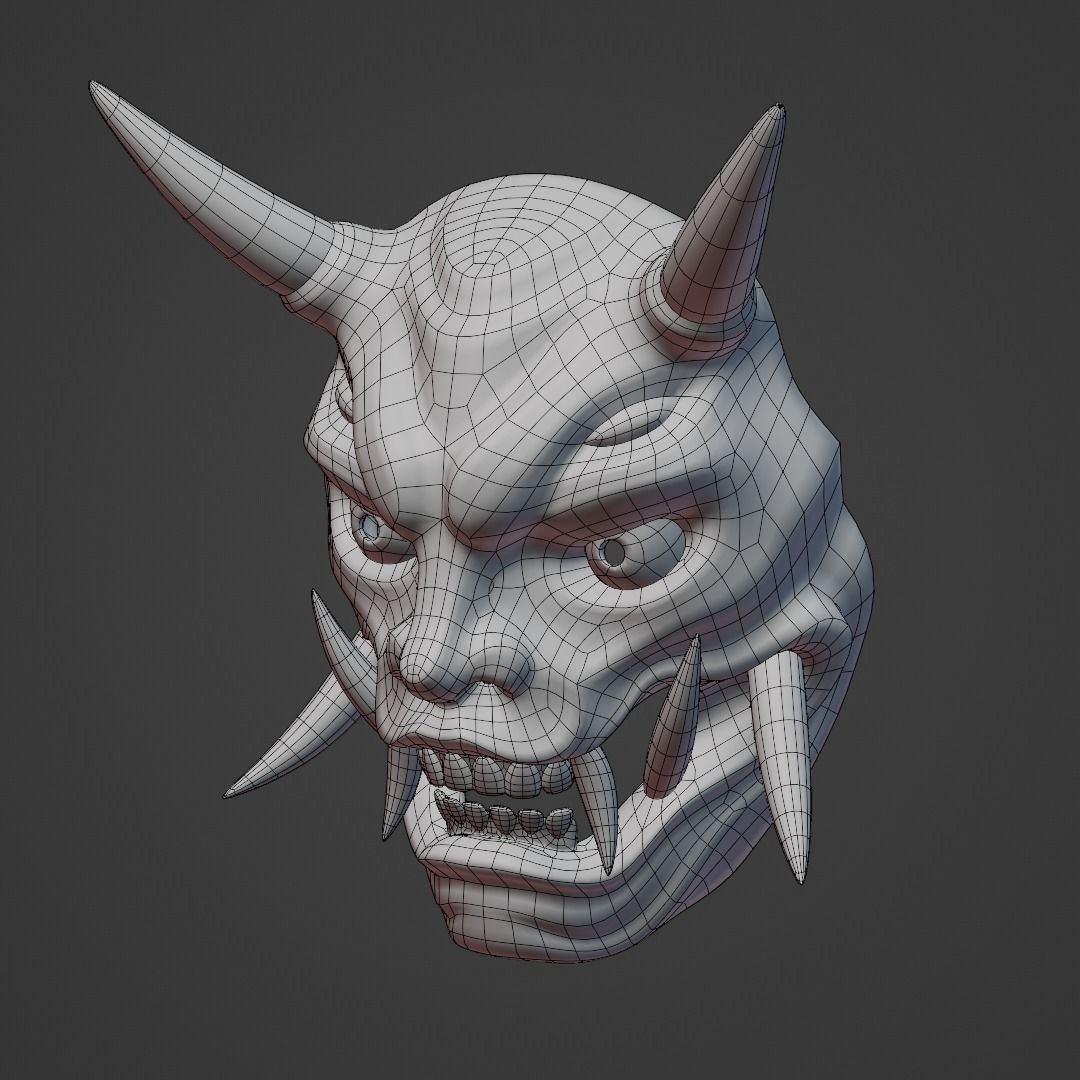 3D model Game ready Oni Mask Model VR / AR / low-poly | CGTrader