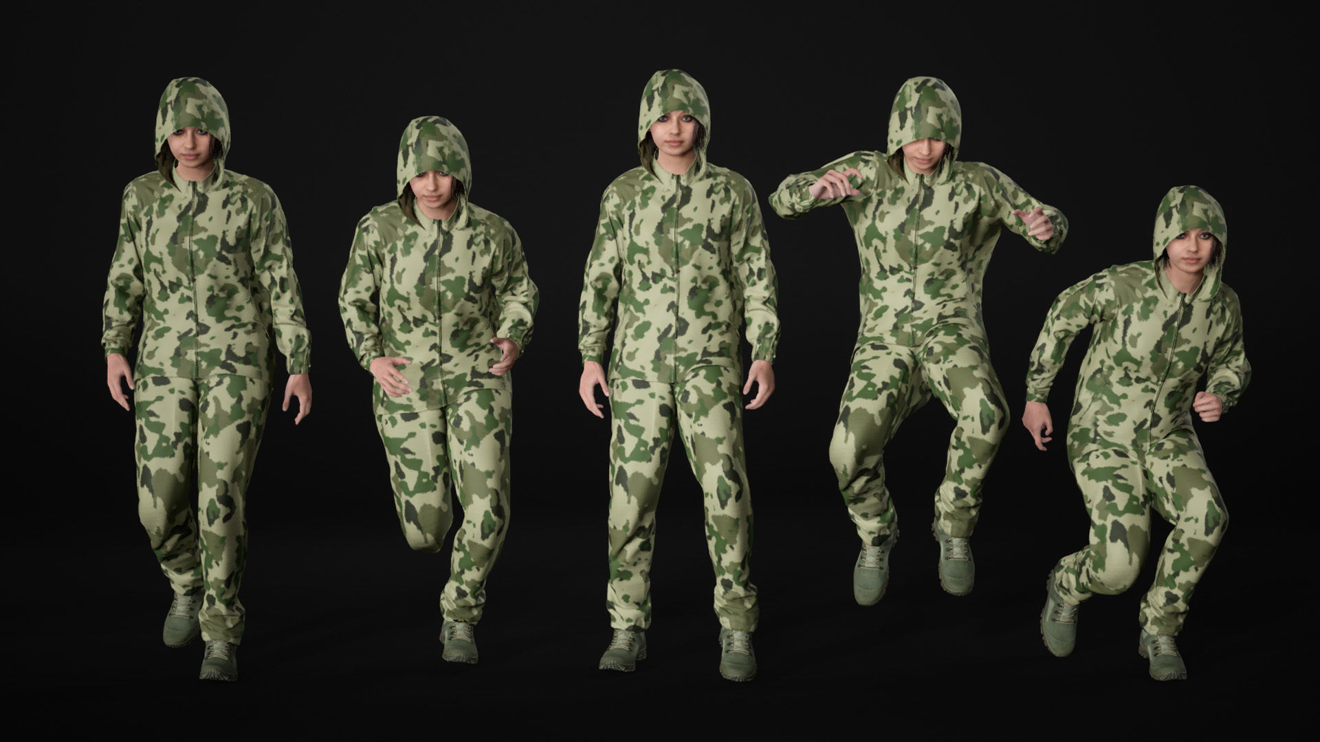 3D model Woman - Military Uniform 3 - Modular - Rigged VR / AR / low ...