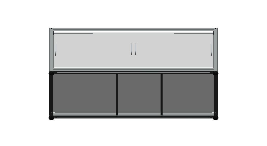 Aluminum Storage Cabinet with Sliding Doors 3D model rigged | CGTrader