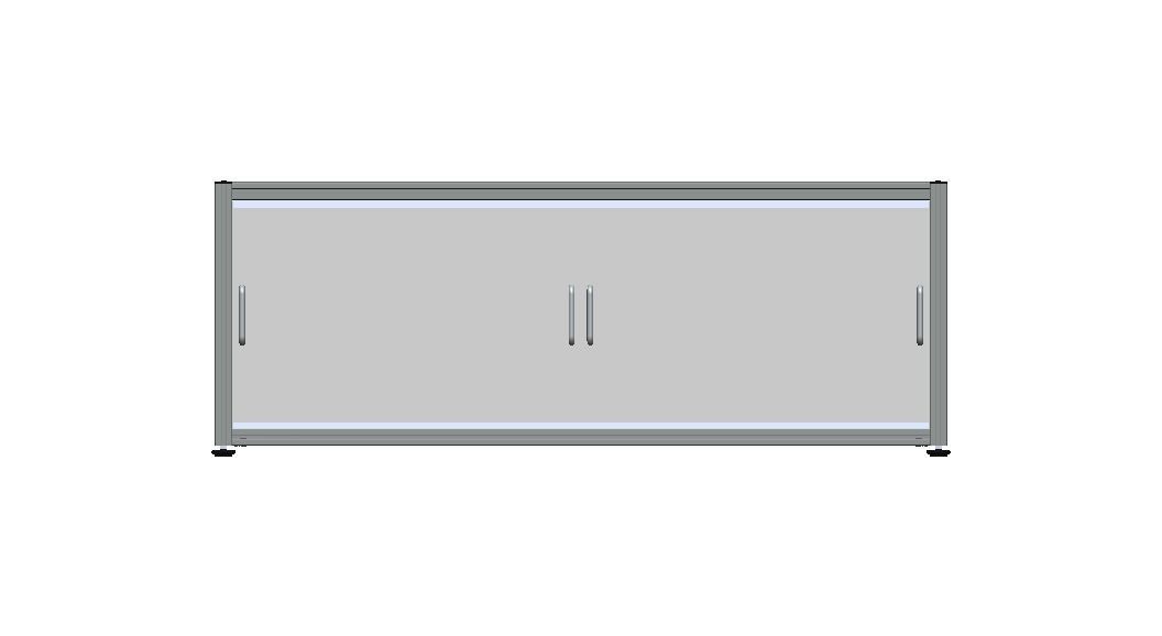 Aluminum Storage Cabinet with Sliding Doors 3D model rigged | CGTrader