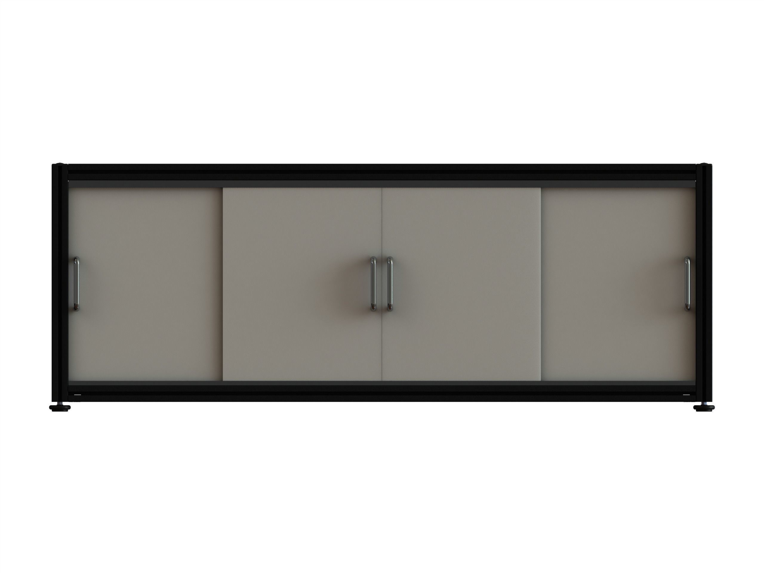 Aluminum Storage Cabinet with Sliding Doors 3D model rigged | CGTrader