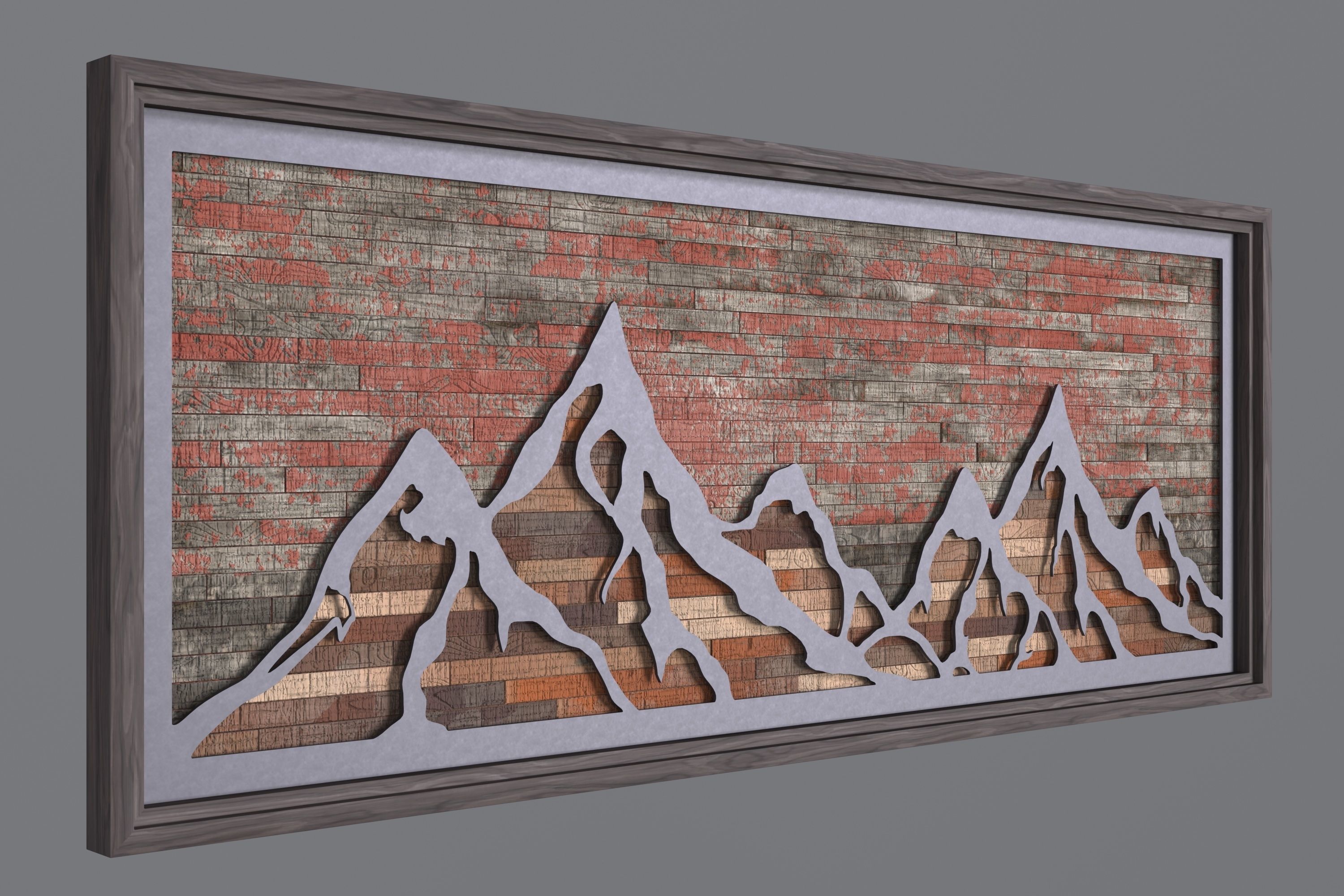 Wall Hanging Metal and wood wall art 3D model | CGTrader