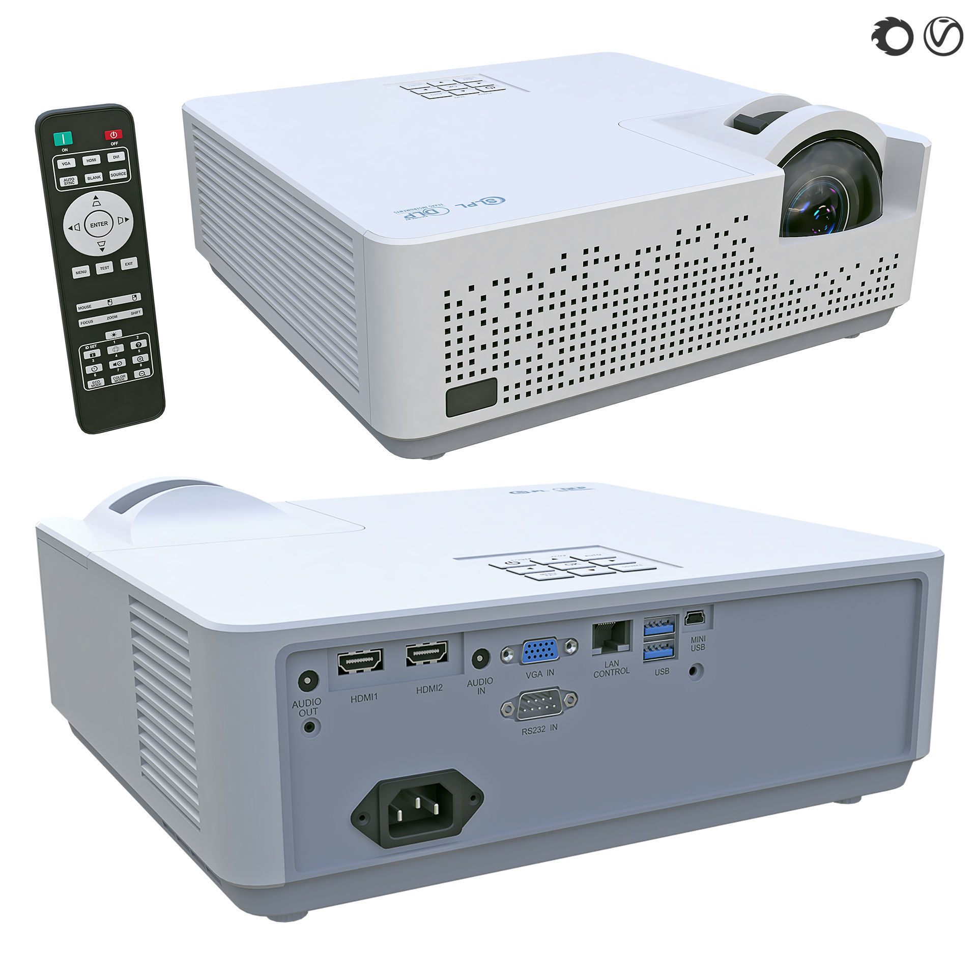 DLP projector DLP laser module on elevator 3D model | CGTrader