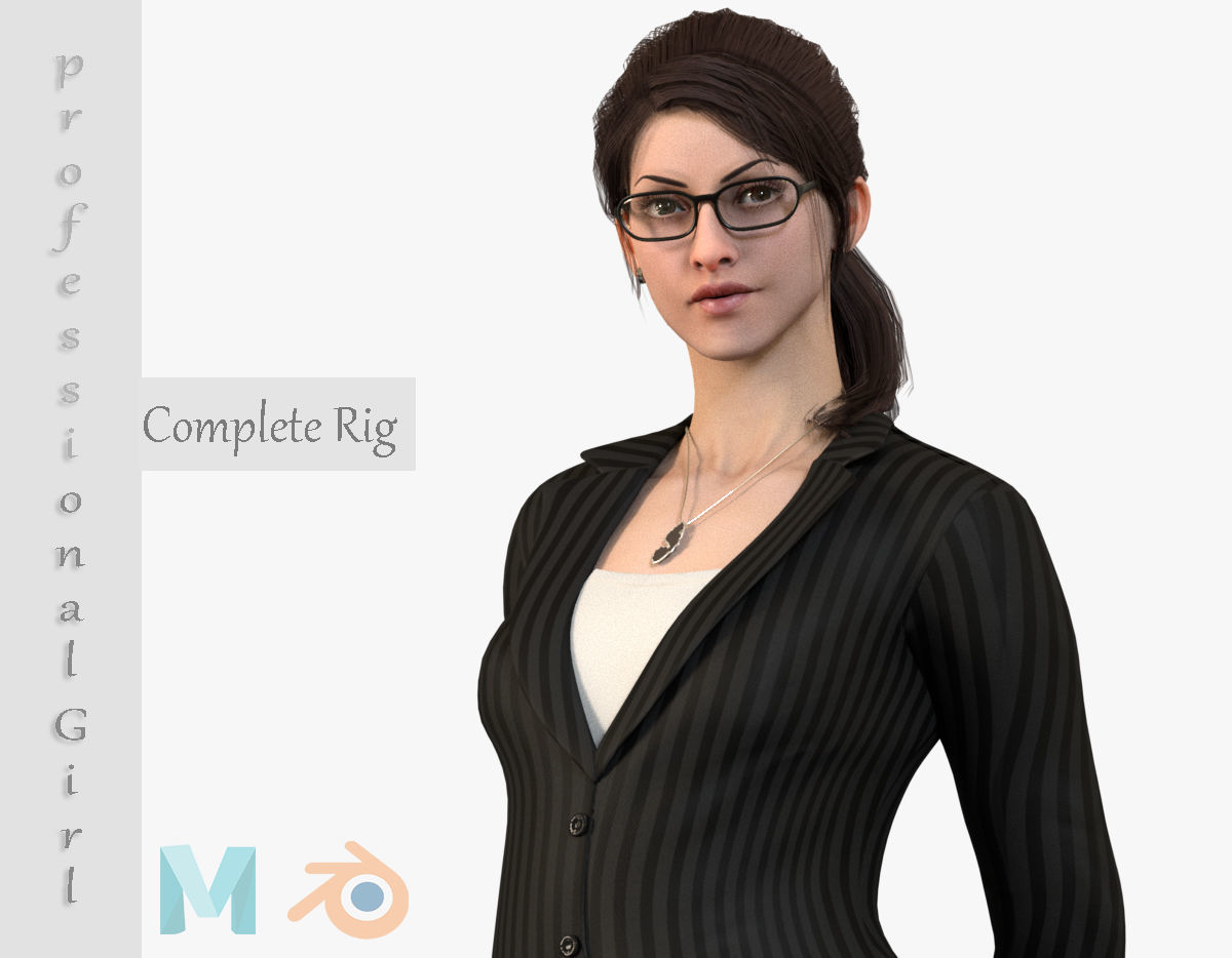 3D model Professional Girl Rig VR / AR / low-poly | CGTrader
