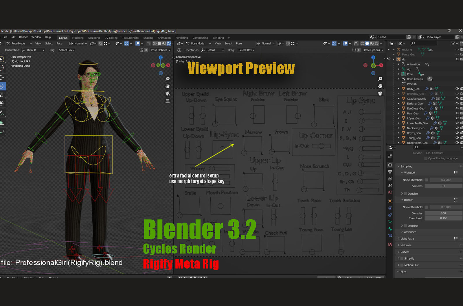 3D model Professional Girl Rig VR / AR / low-poly | CGTrader