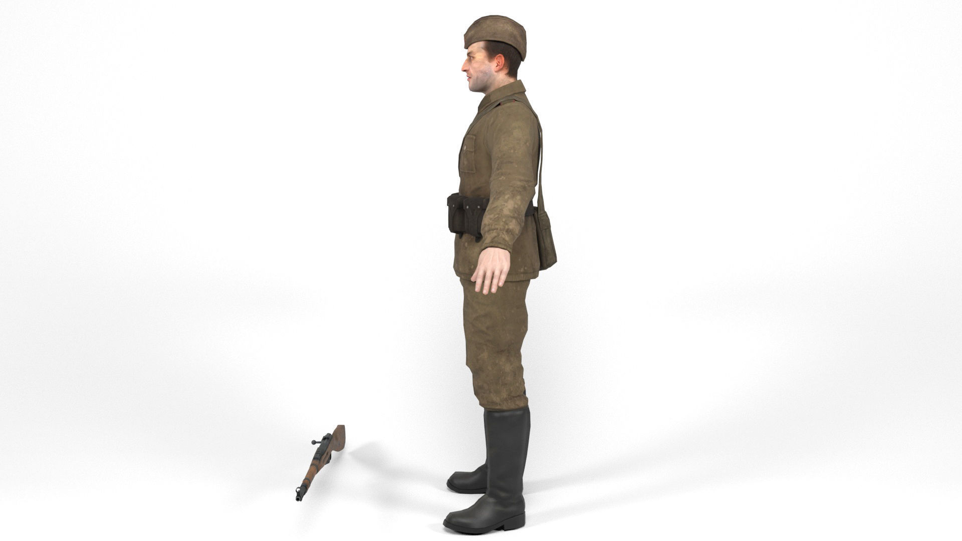 3D model Soviet soldier 2 VR / AR / low-poly rigged animated | CGTrader