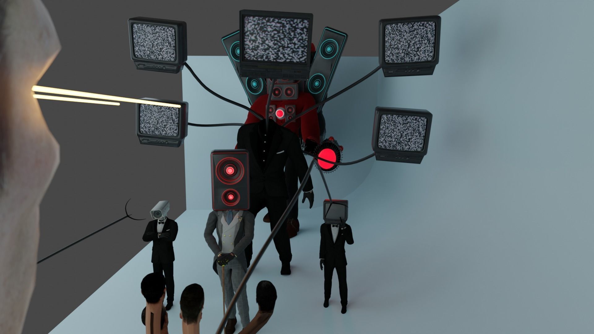 Skibidi toilet characters 3D model rigged | CGTrader