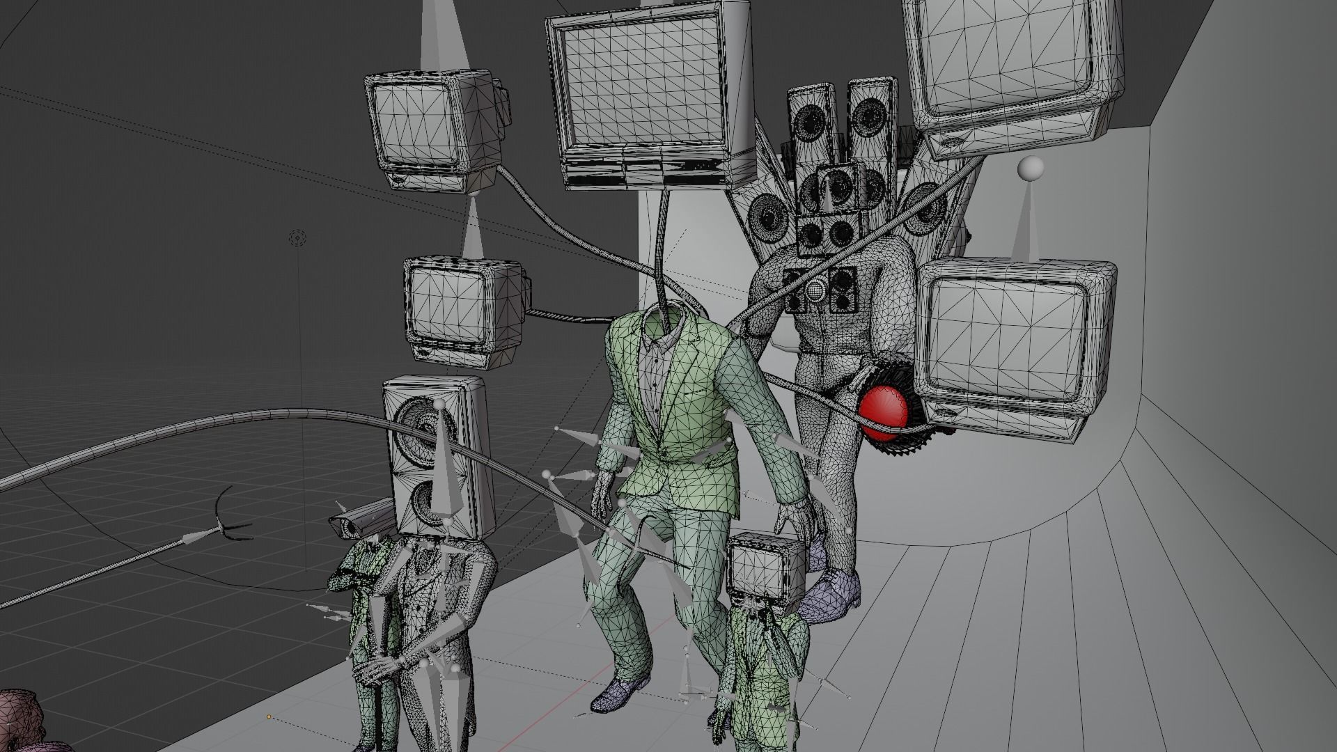 Skibidi toilet characters 3D model rigged | CGTrader
