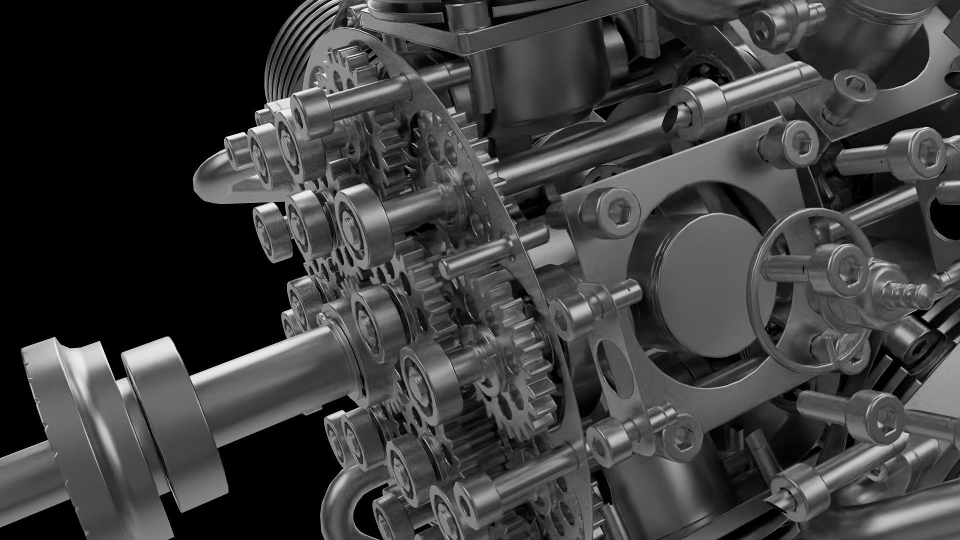 10-cylinder dual-row engine 3D model 3D printable | CGTrader