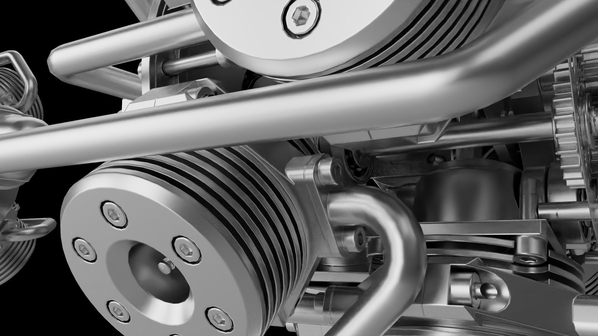 10-cylinder dual-row engine 3D model 3D printable | CGTrader