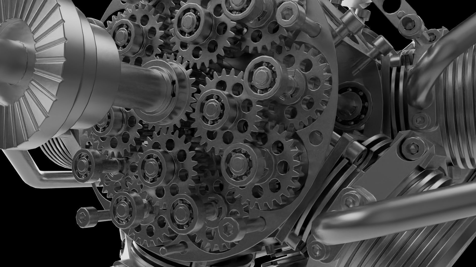 10-cylinder dual-row engine 3D model 3D printable | CGTrader