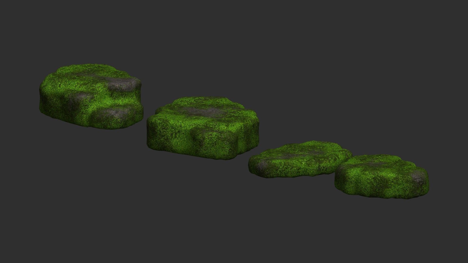 3D model Cave Platform 1 - 4 Combo - Moss 2 VR / AR / low-poly | CGTrader