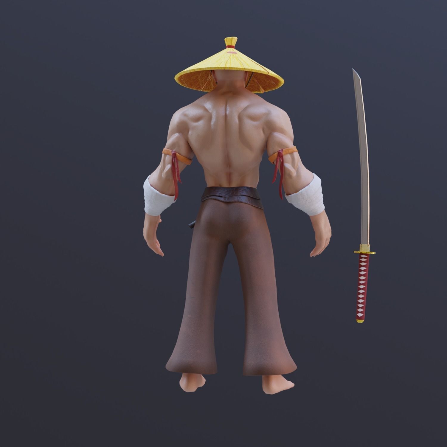3D model Japanese Samurai Fighter gameready character VR / AR / low ...