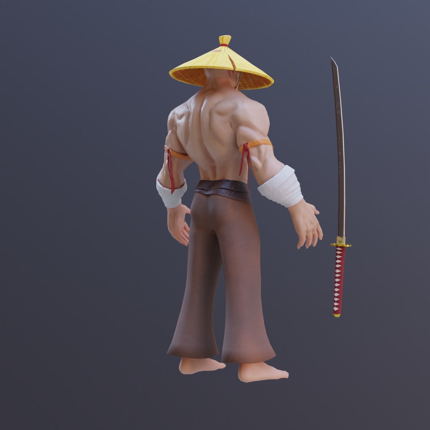 3D model Japanese Samurai Fighter gameready character VR / AR / low ...