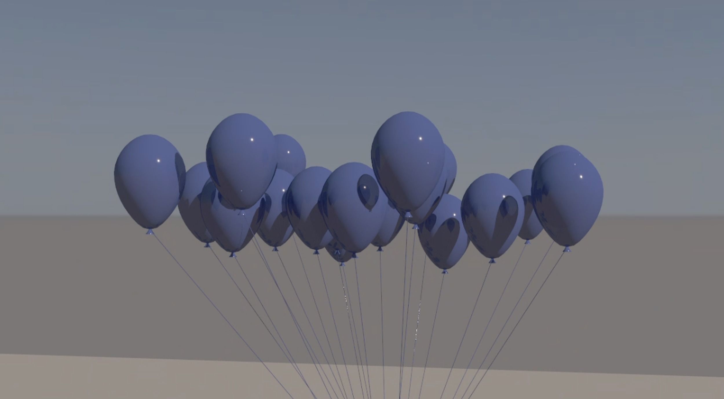Animated ballons 2 sets idle and released in the air 3D model animated ...