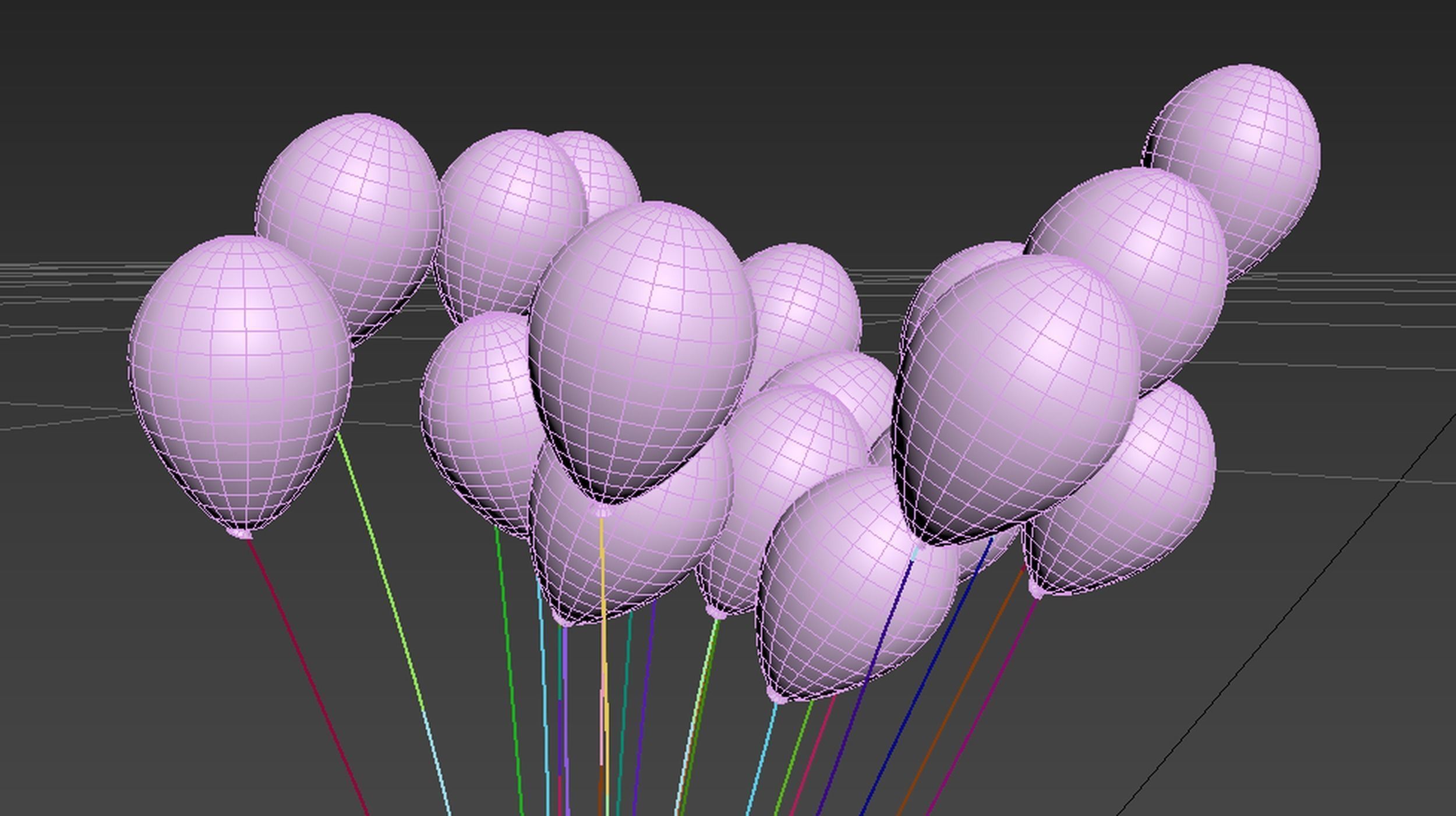 Animated ballons 2 sets idle and released in the air 3D model animated ...