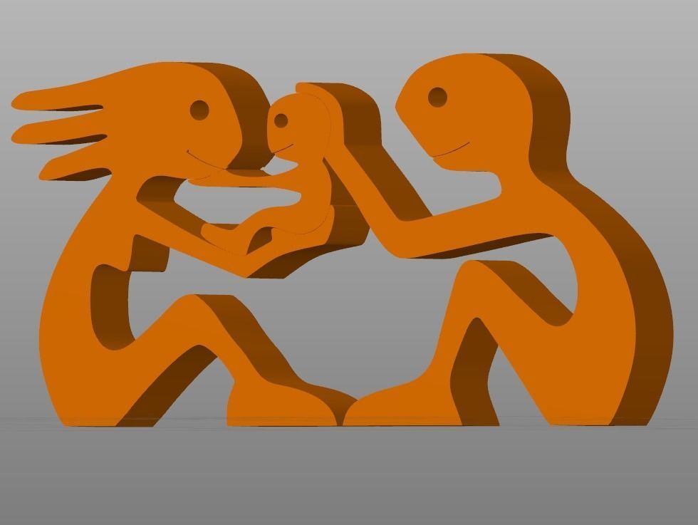SCULPTURE LOVE OF FAMILY STL and SVG 3D model 3D printable | CGTrader