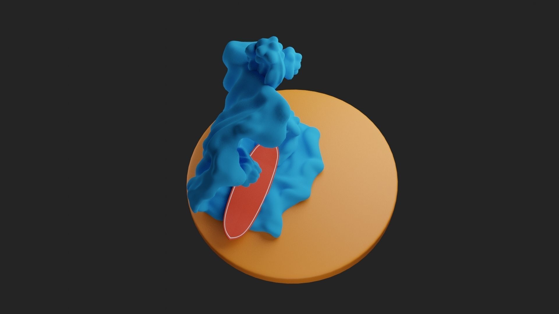 Surf with Surfing Board 3D model 3D printable | CGTrader