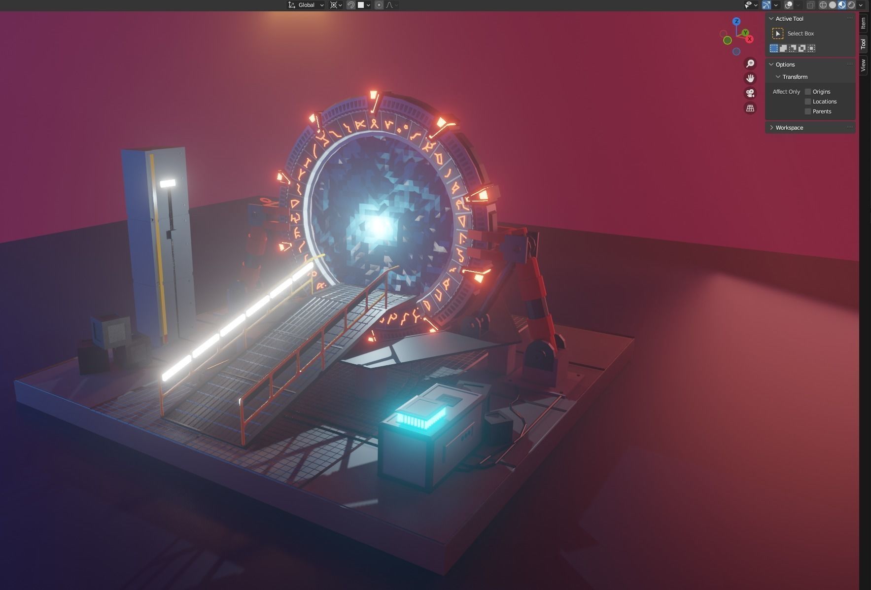 Isometric Portal 3D model | CGTrader