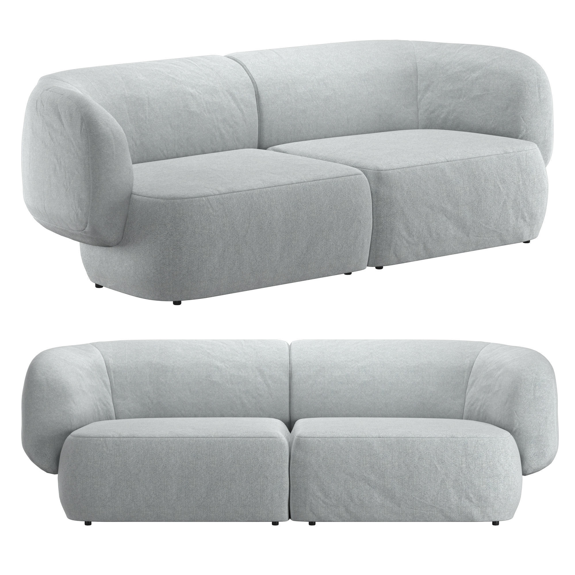 Comoda 2 Piece Modular Sofa 3D model | CGTrader