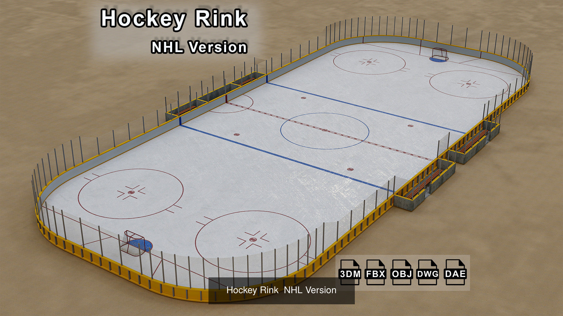 3D Model Collection Ice Hockey Rinks VR / AR / low-poly | CGTrader