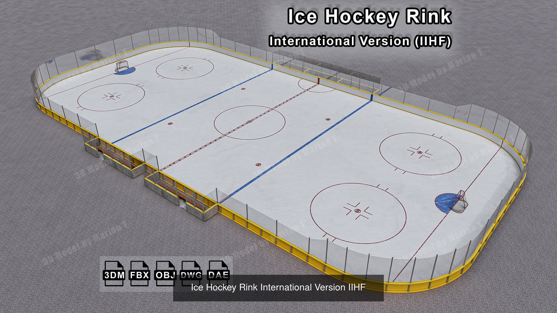 3D Model Collection Ice Hockey Rinks VR / AR / low-poly | CGTrader