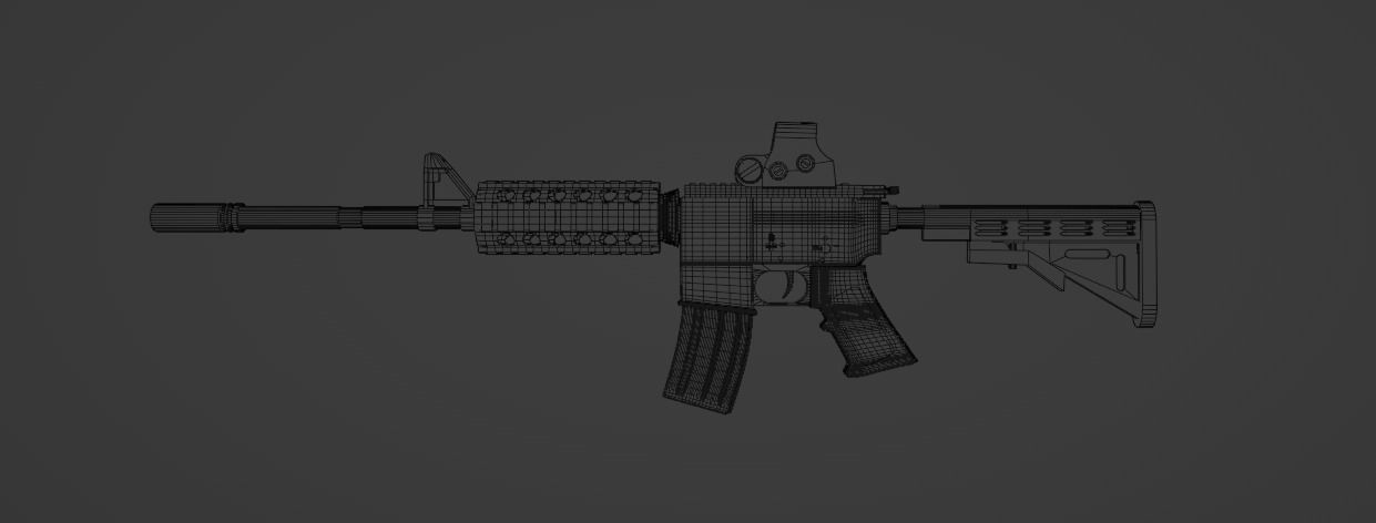Detailed M4 Carbine Assault Rifle With Holographic Sight 3D model ...