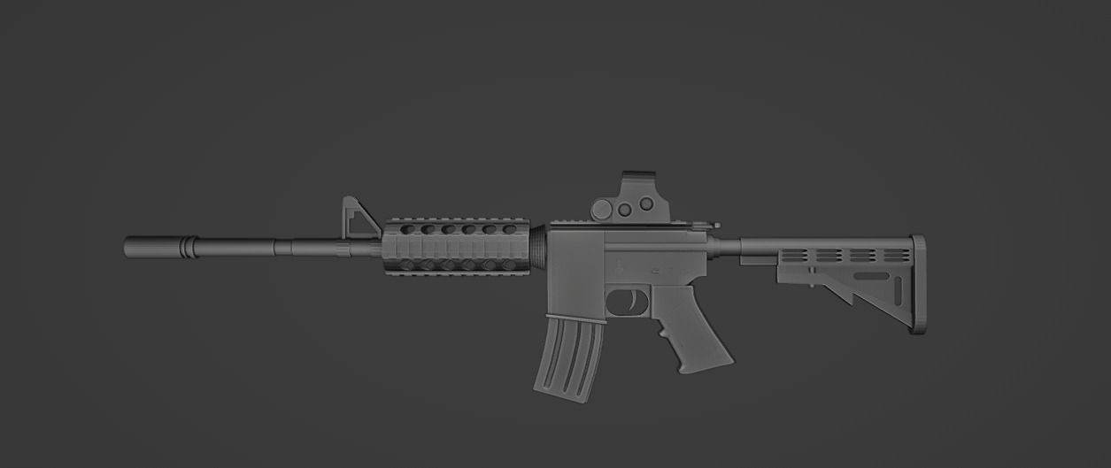 Detailed M4 Carbine Assault Rifle With Holographic Sight 3D model ...