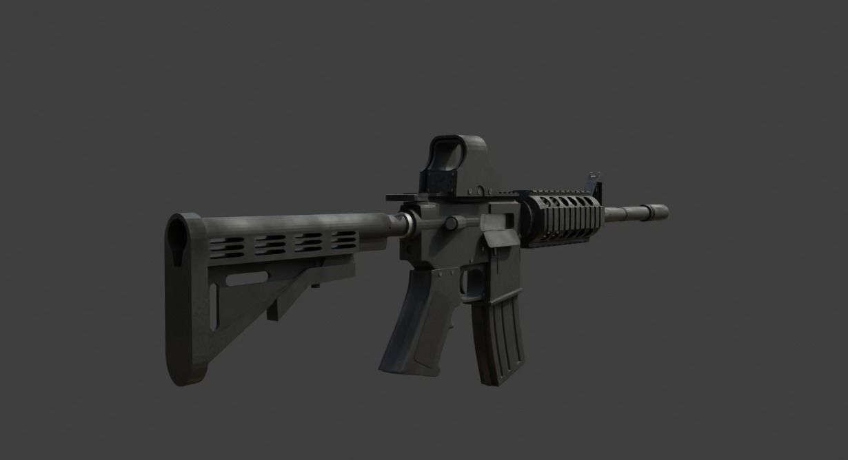 Detailed M4 Carbine Assault Rifle With Holographic Sight 3D model ...