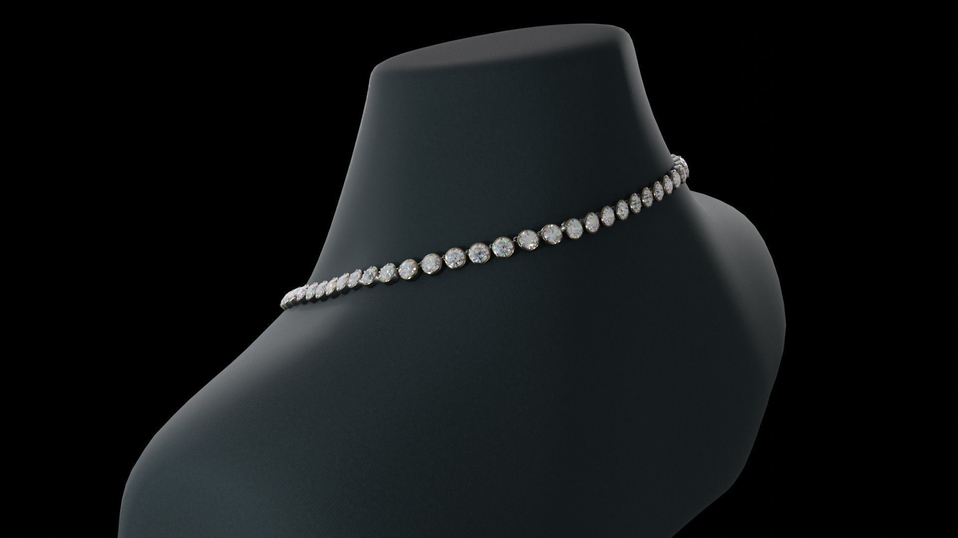 Blender Cycles Diamond Necklace Scene 3D model animated | CGTrader