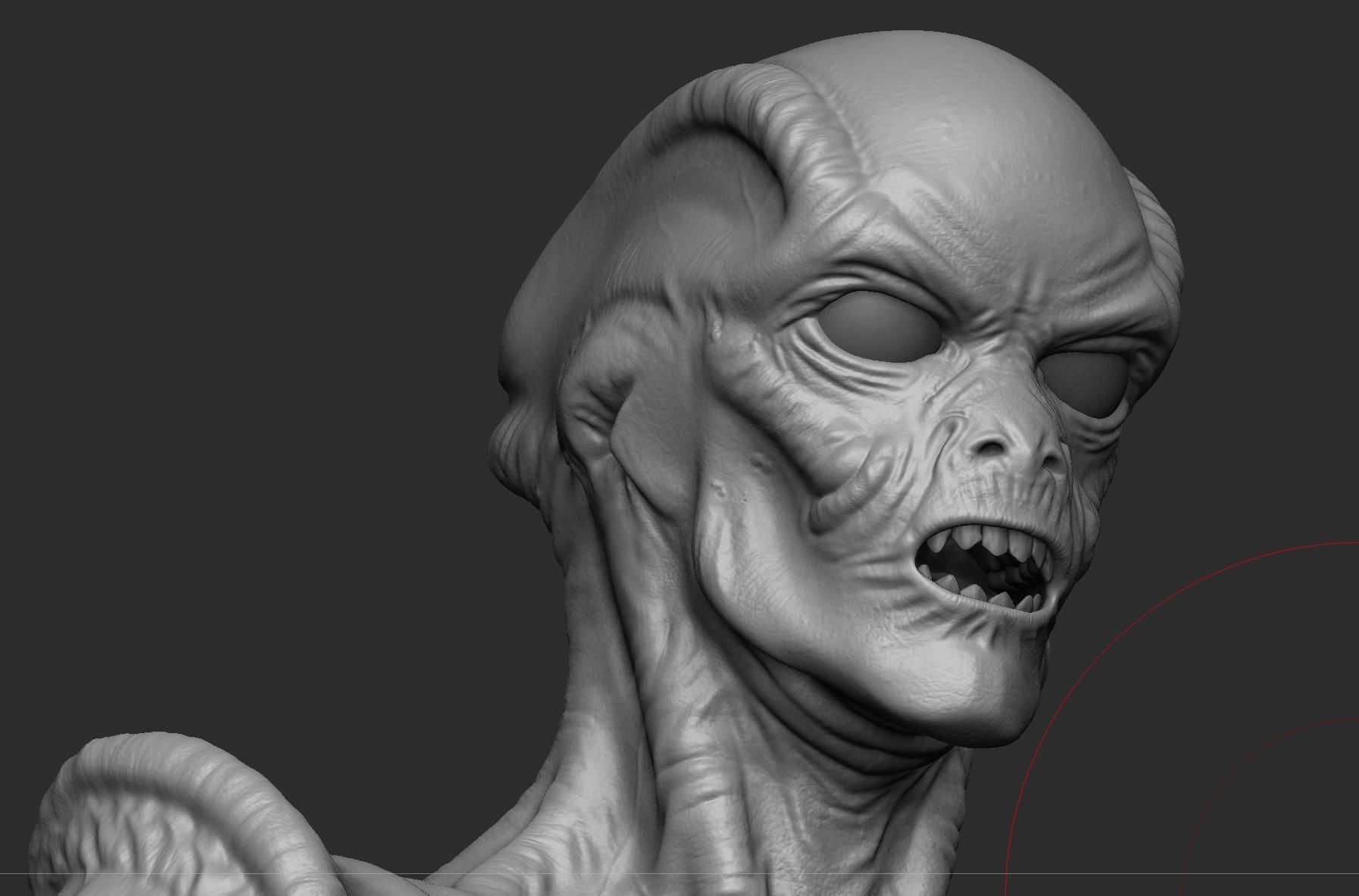 Alien humanoid High poly Zbrush 3D model | CGTrader