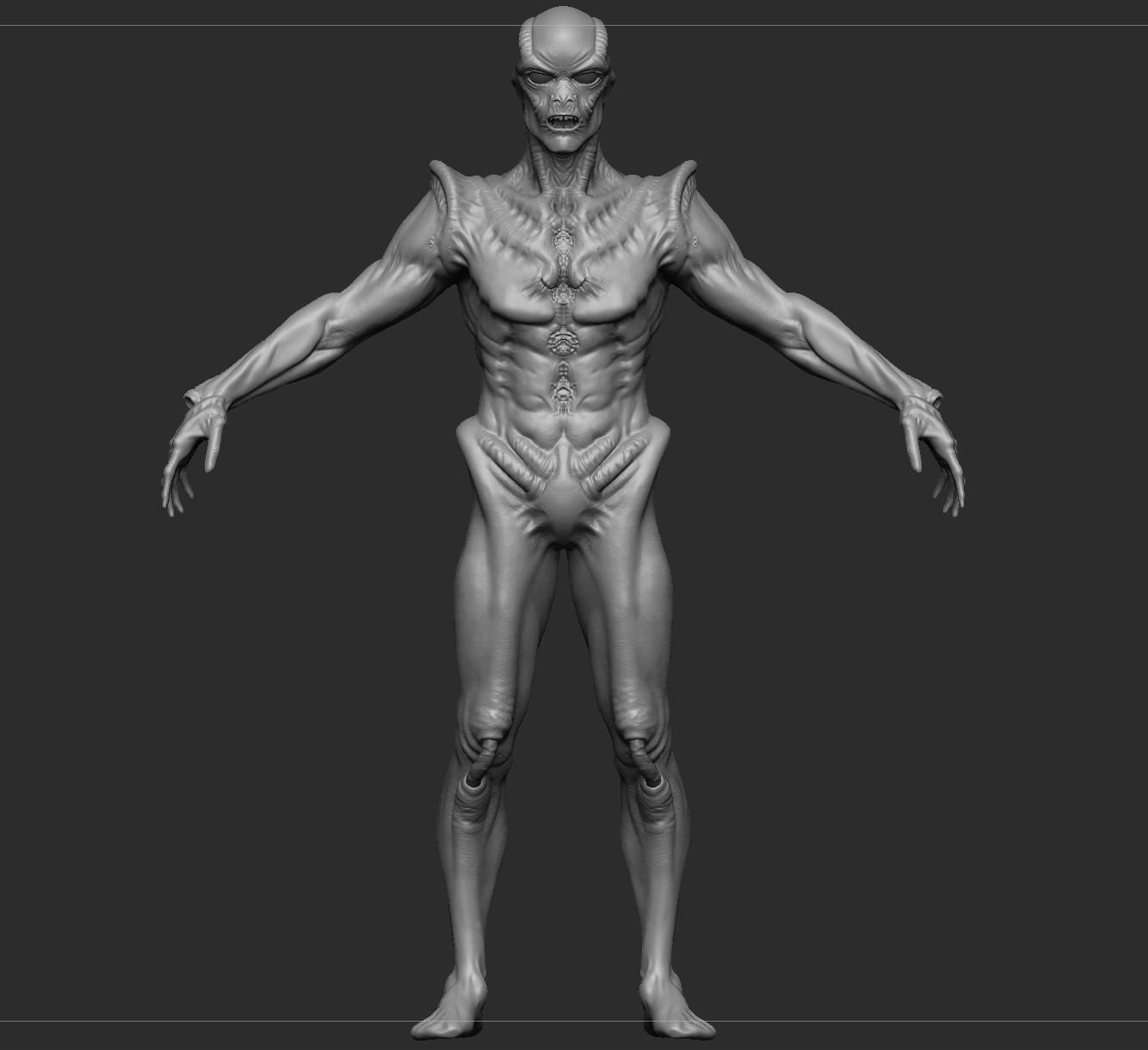 Alien Humanoid High Poly Zbrush 3d Model Cgtrader 6917