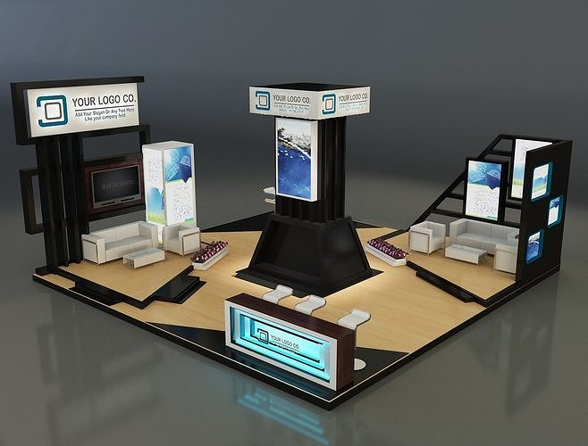 Booth Exhibition Stand a140 3D model | CGTrader