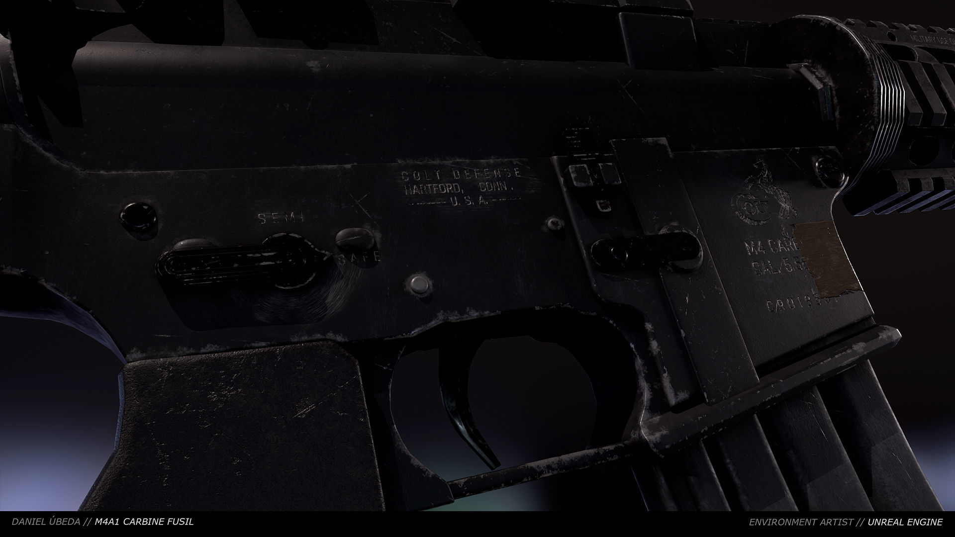 3D model M4A1 WIREFRAME VR / AR / low-poly | CGTrader