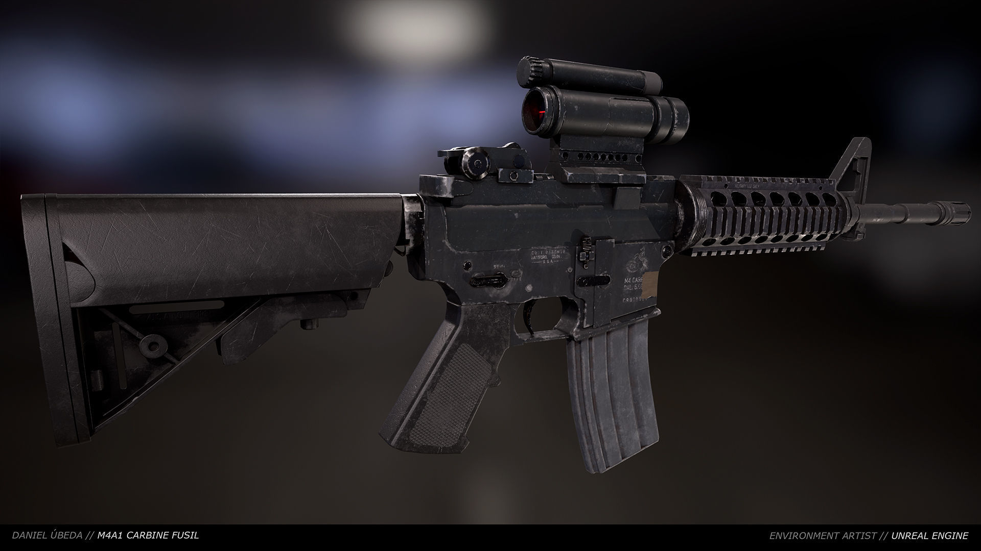 3D model M4A1 WIREFRAME VR / AR / low-poly | CGTrader