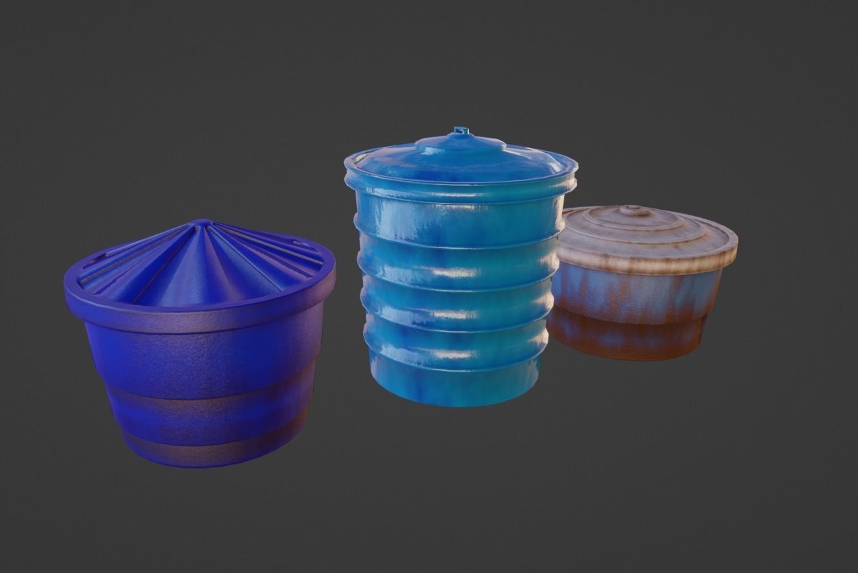 3D model 3 Water Tanks VR / AR / low-poly | CGTrader