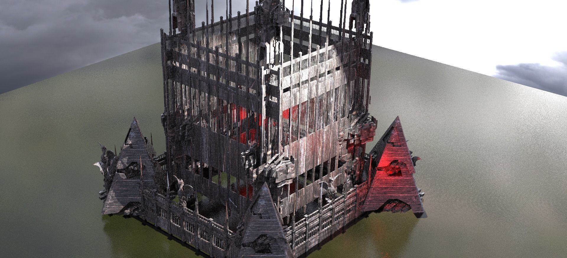Mordor Fort Arena walls inspired 2 3D model | CGTrader