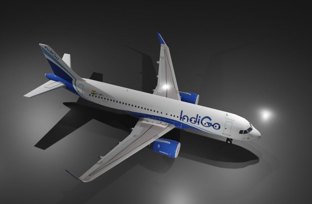 3D model Indigo Airlines Airbus a320neo 3D Model VR / AR / low-poly ...