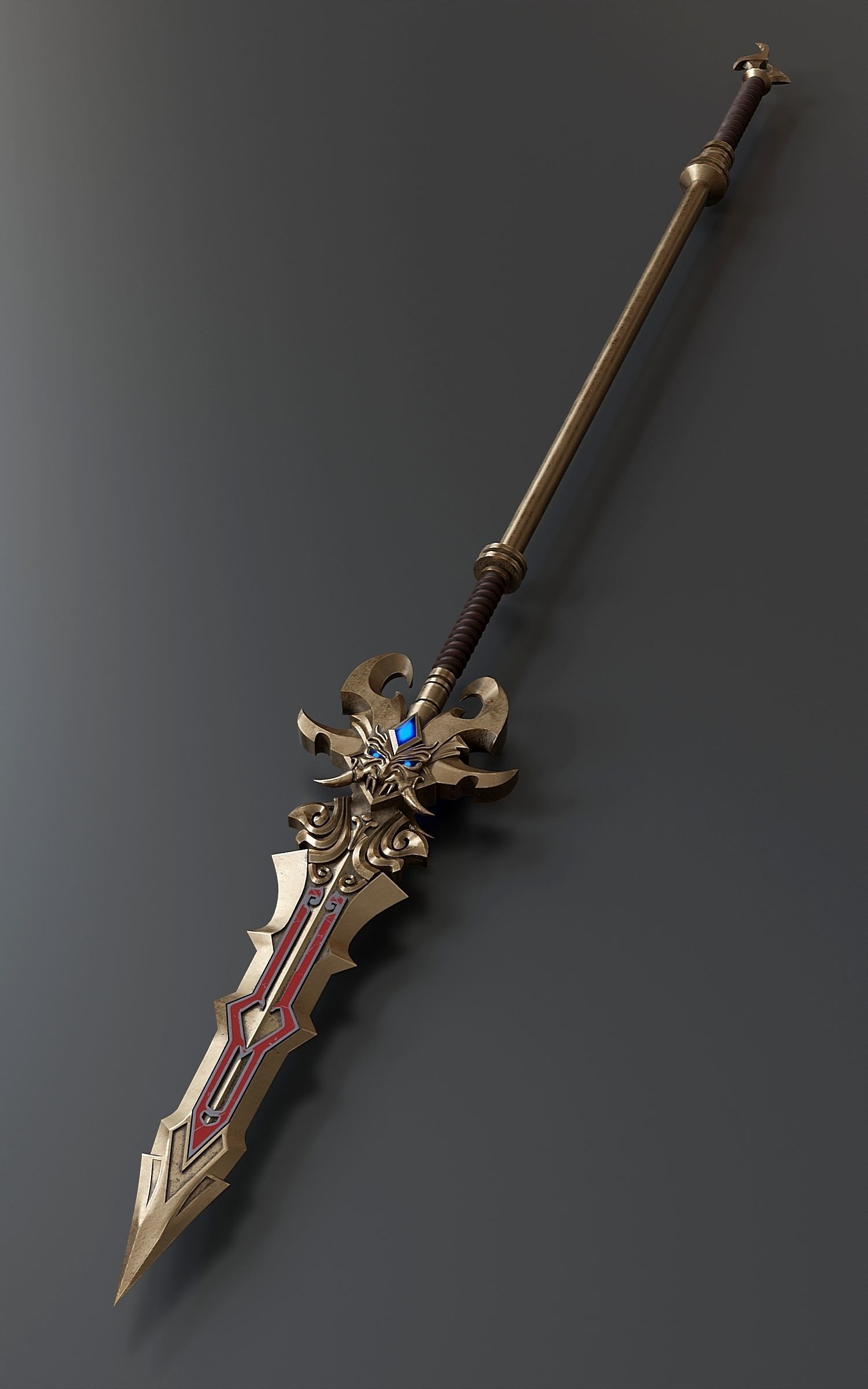 Stylized viking spear 1 3D model | CGTrader