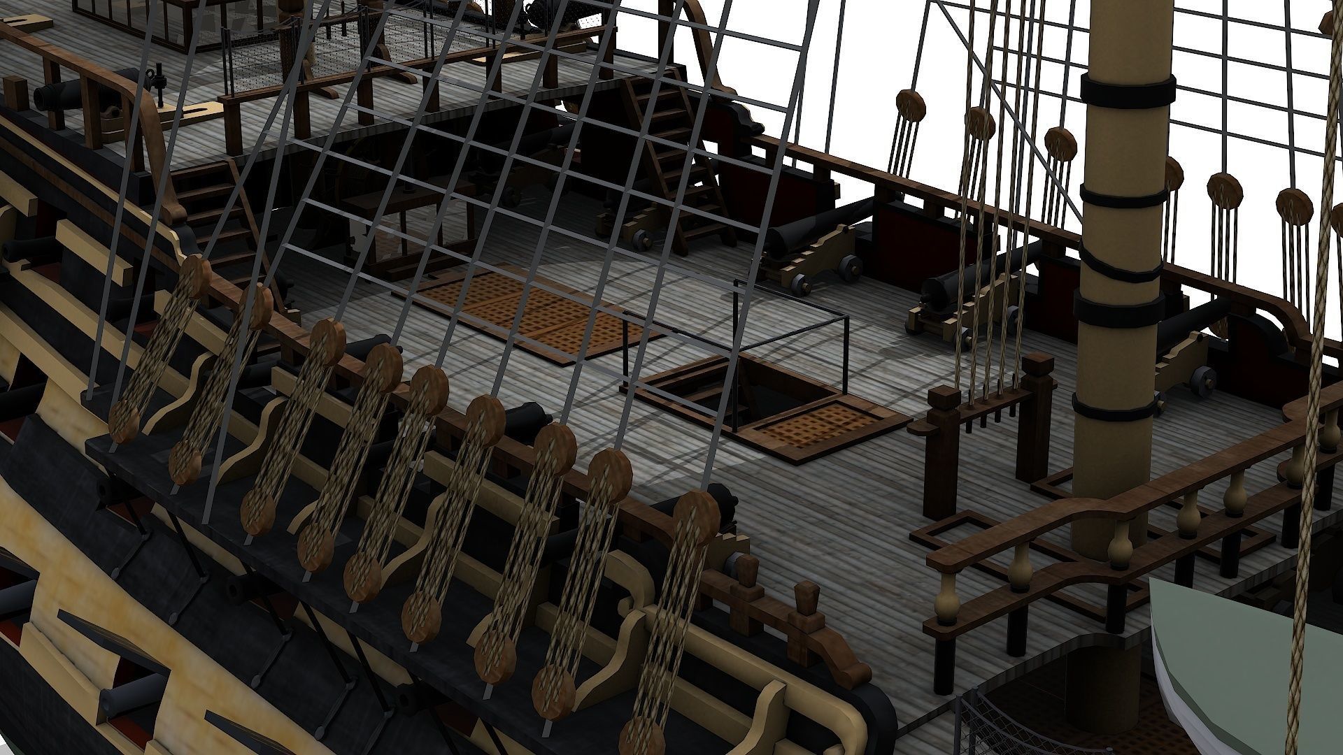 3D model HMS Bellona 1760 3rd Rate VR / AR / low-poly | CGTrader