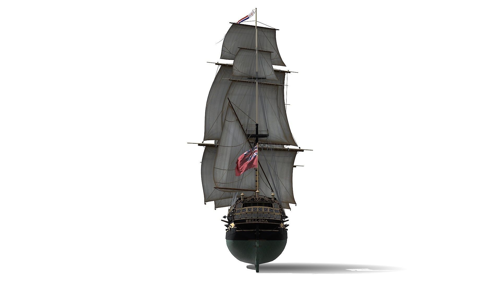3D model HMS Bellona 1760 3rd Rate VR / AR / low-poly | CGTrader