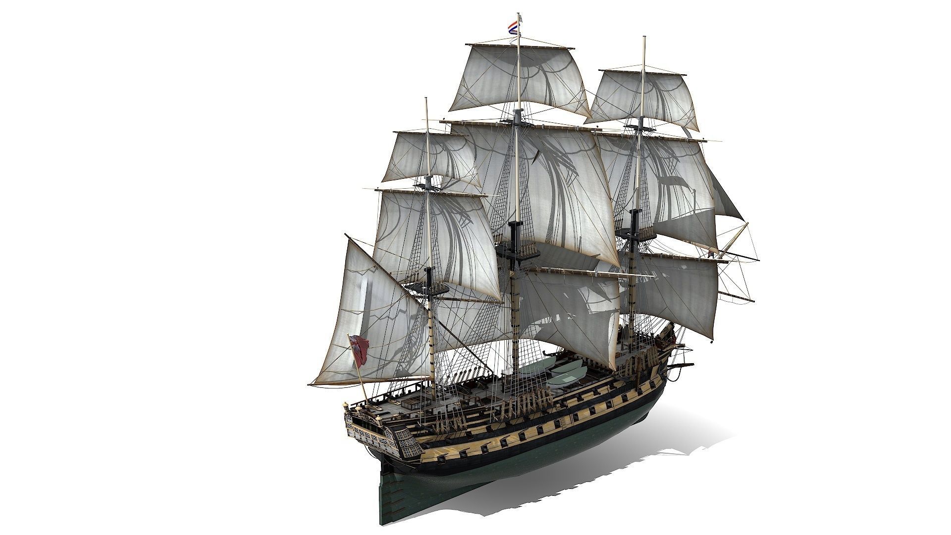 3D model HMS Bellona 1760 3rd Rate VR / AR / low-poly | CGTrader