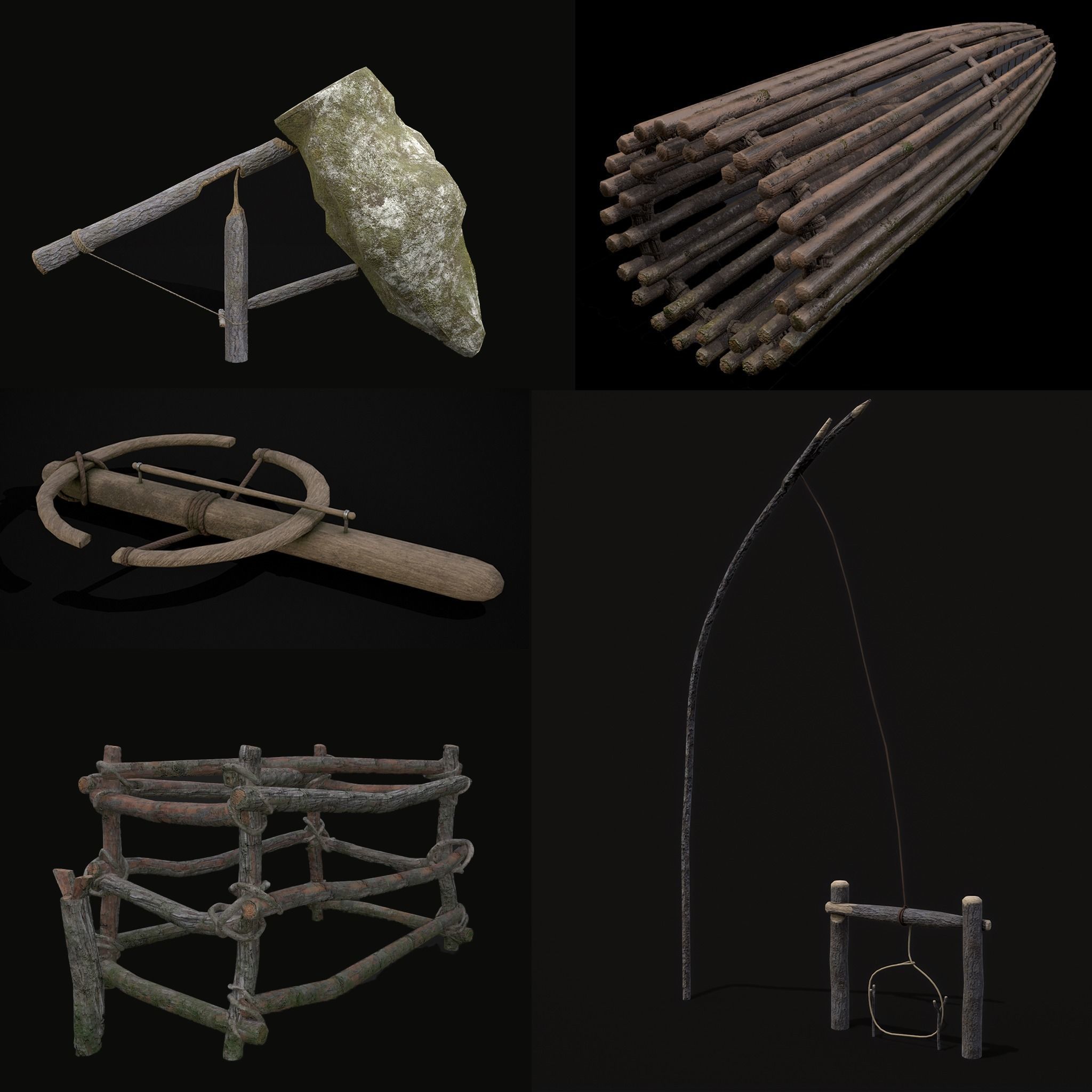 3D Model Collection Primal Hunting Traps VR / AR / low-poly | CGTrader