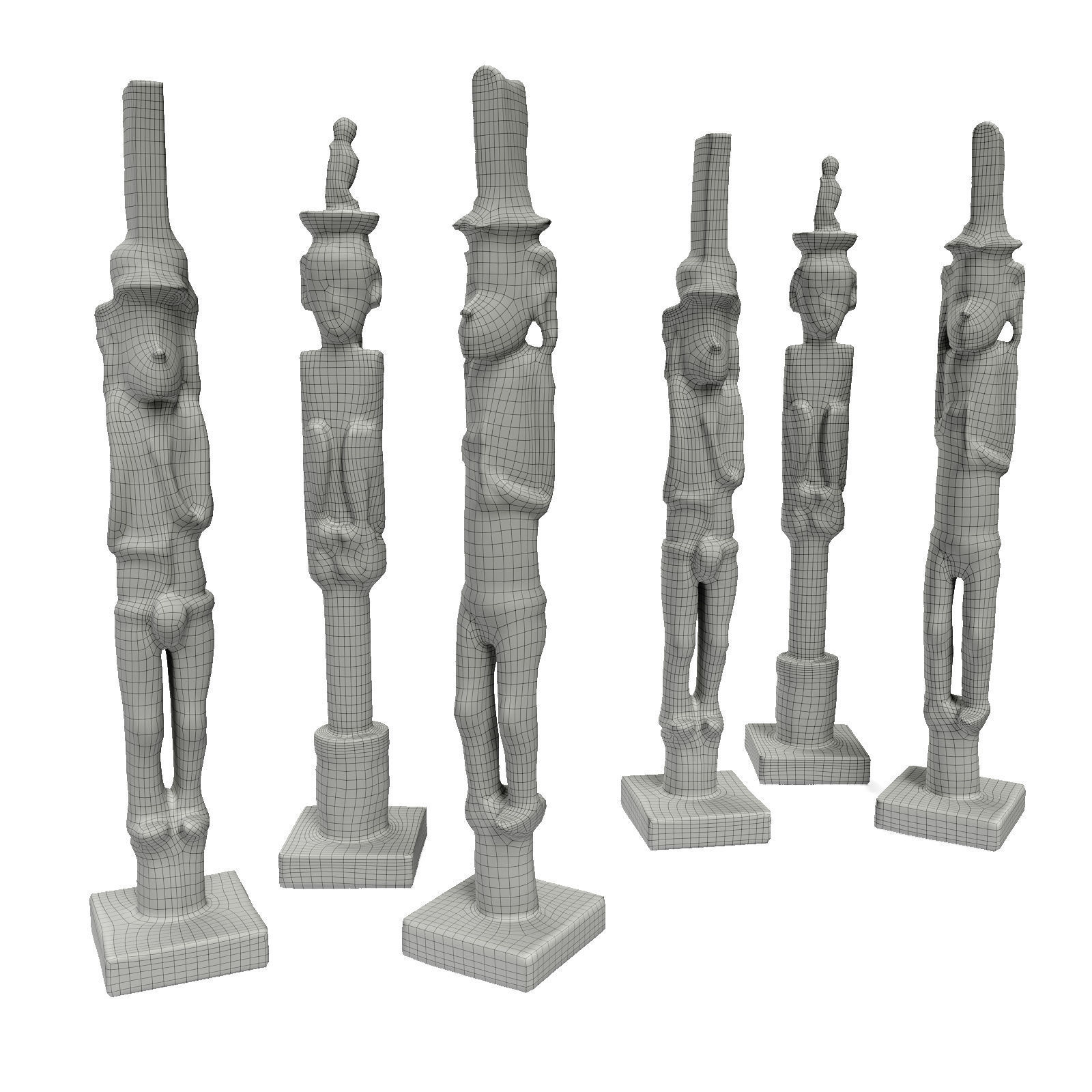 3D model African totems sculpture VR / AR / low-poly | CGTrader
