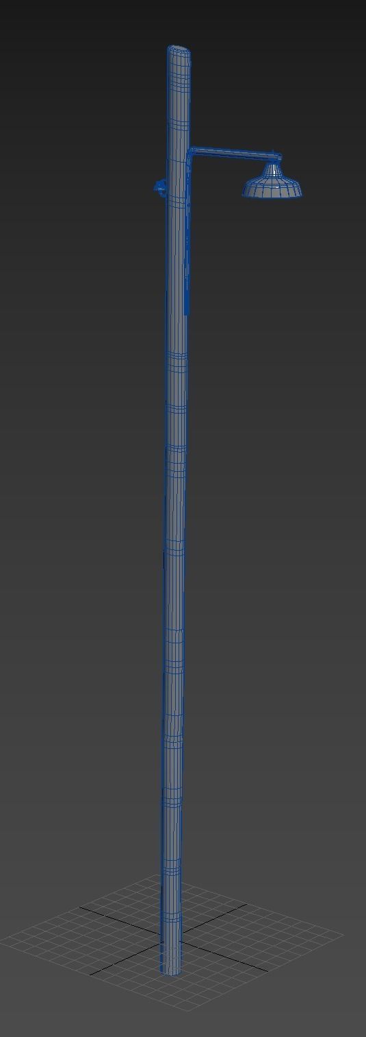 3D model Wood Street Light Pole - Low-Poly 3D model VR / AR / low-poly ...