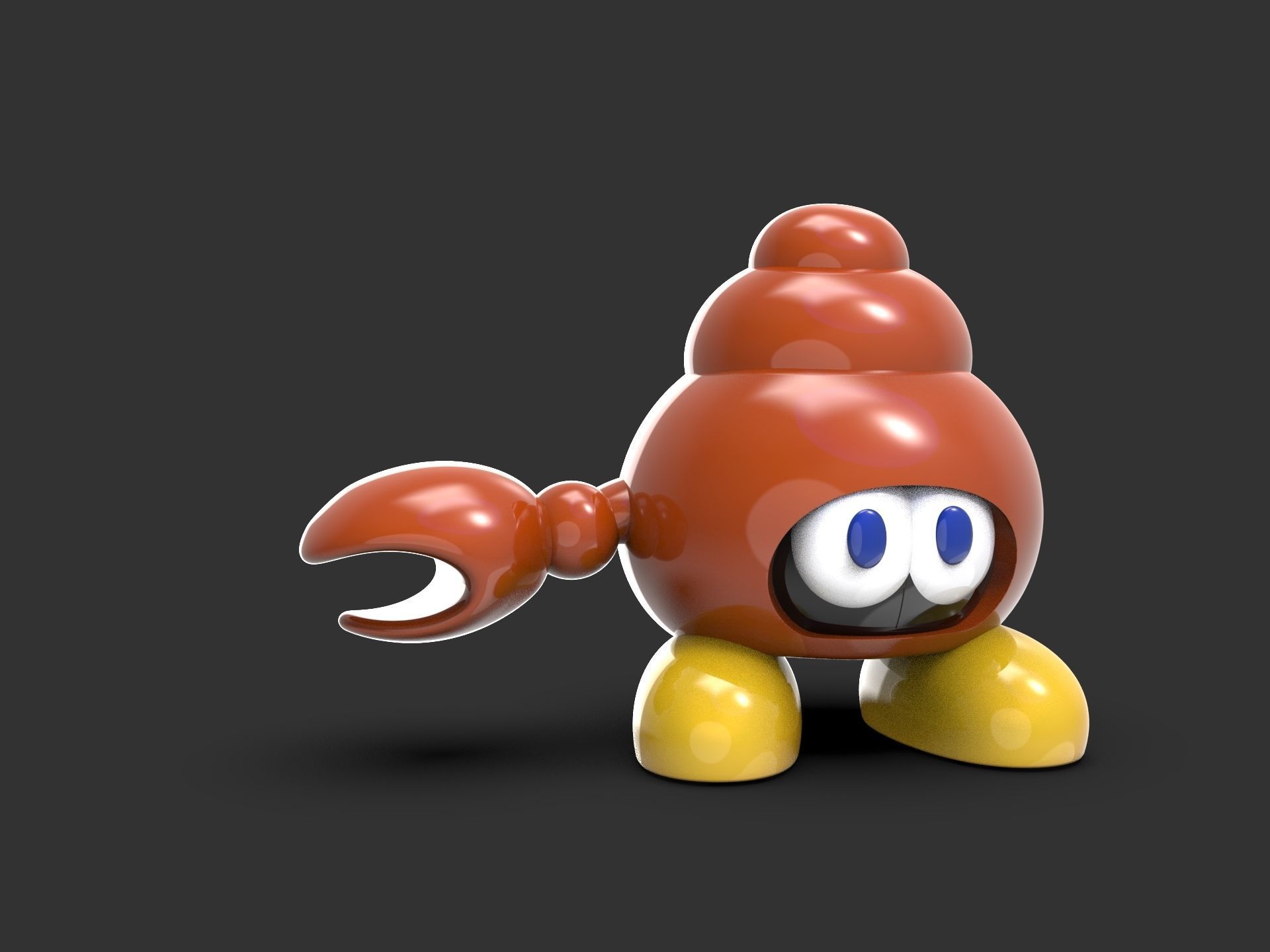 supermario huckit crab 3D model 3D printable | CGTrader